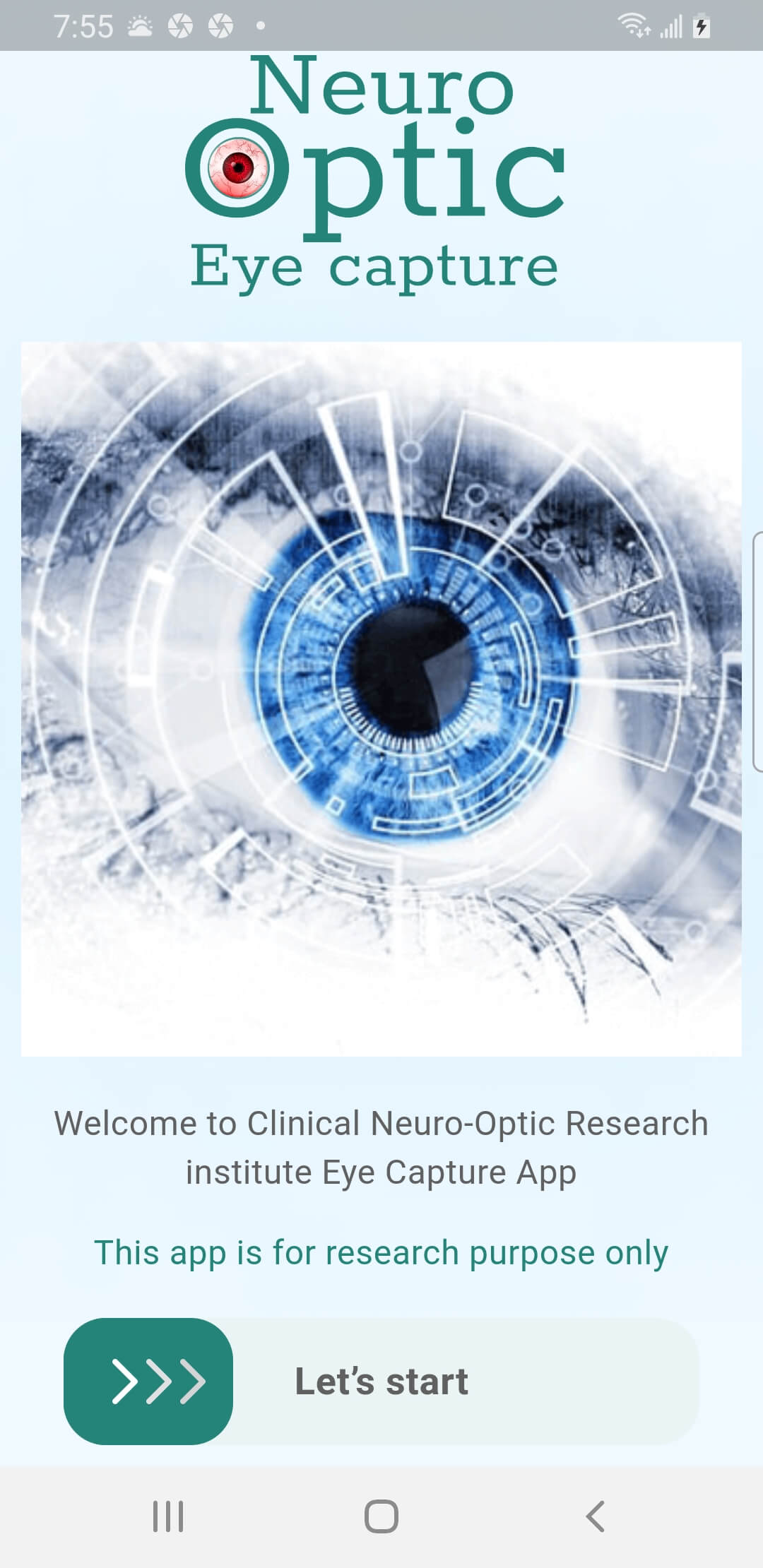 Eye Capture App - Clinical Neuro-Optic Reseach Institute